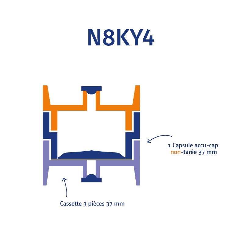 N8KY4 - Capsule accu-cap NON-tarée 37mm (cassette 3 pièces)